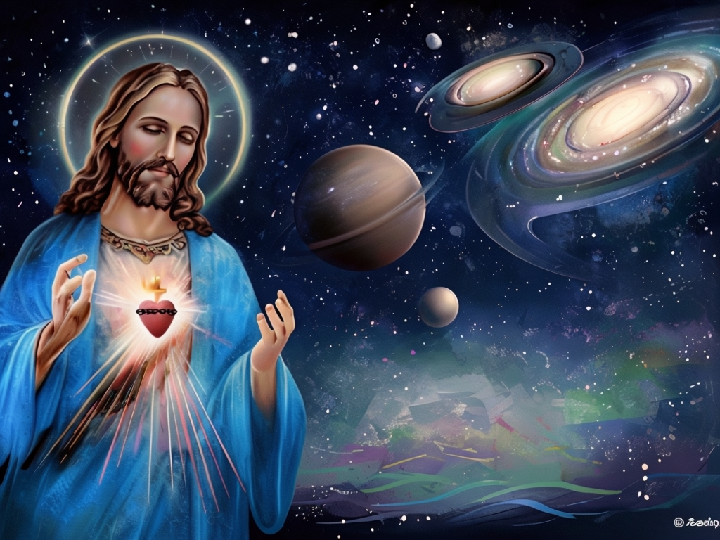 The Sacred Heart of Jesus and Immaculate Heart of Mary Digital Art